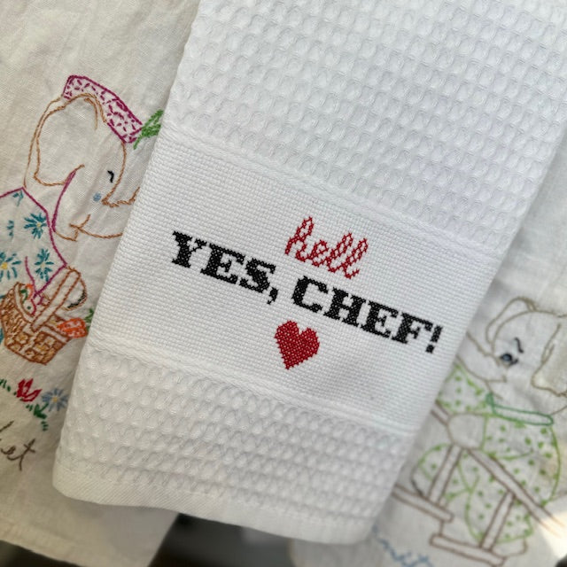 Kitchen Towel Kit: Hell Yes, Chef! – Subversive Cross Stitch