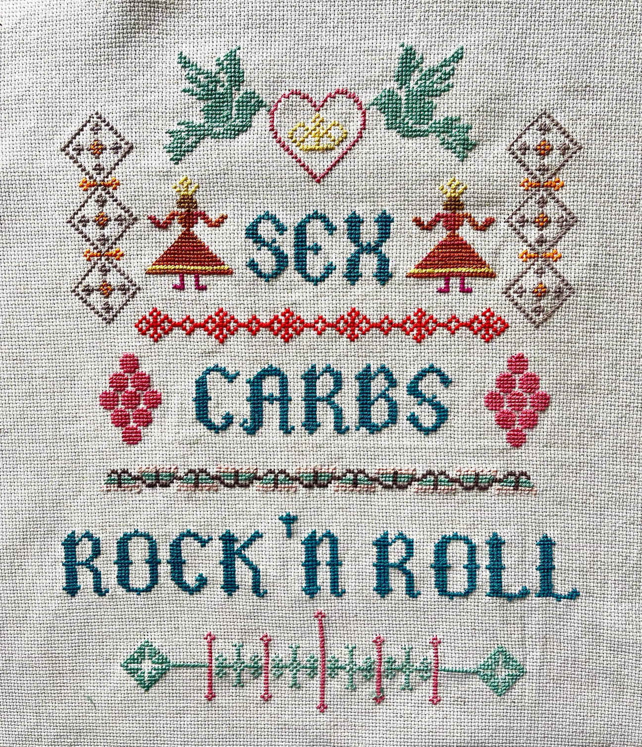 PDF: Sex, Carbs, Rock & Roll by Very Cross Stitching – Subversive Cross Stitch