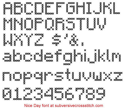 PDF: Nice Day Font – Subversive Cross Stitch