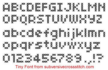 PDF: Tiny Font – Subversive Cross Stitch
